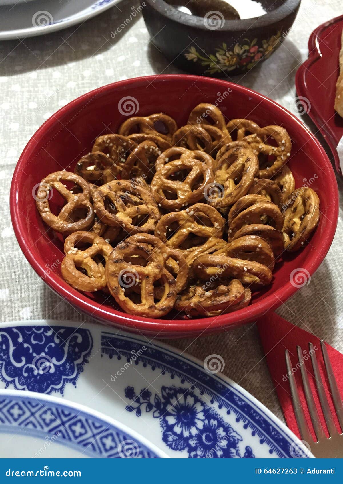 Pretzels in a red cup stock image. Image of restaurant - 64627263