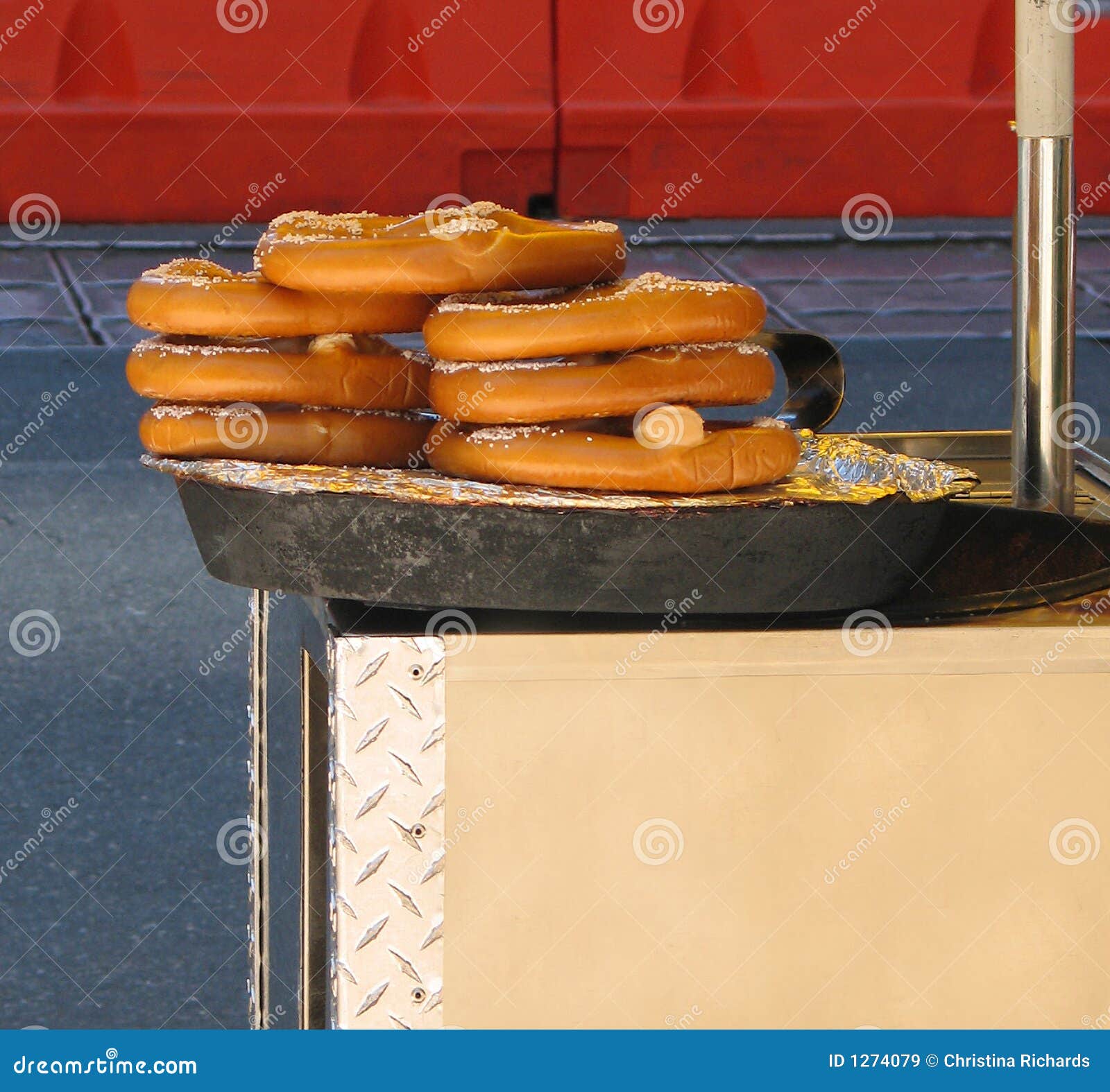 Pretzels on street stand stock image. Image of shop, food - 1274079