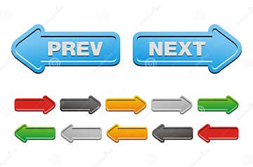 Prev and Next Buttons - Arrow Buttons Stock Illustration - Illustration ...