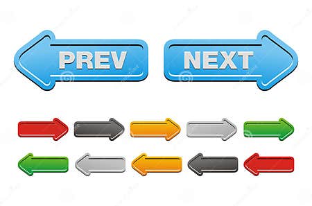 Prev and Next Buttons - Arrow Buttons Stock Illustration - Illustration ...