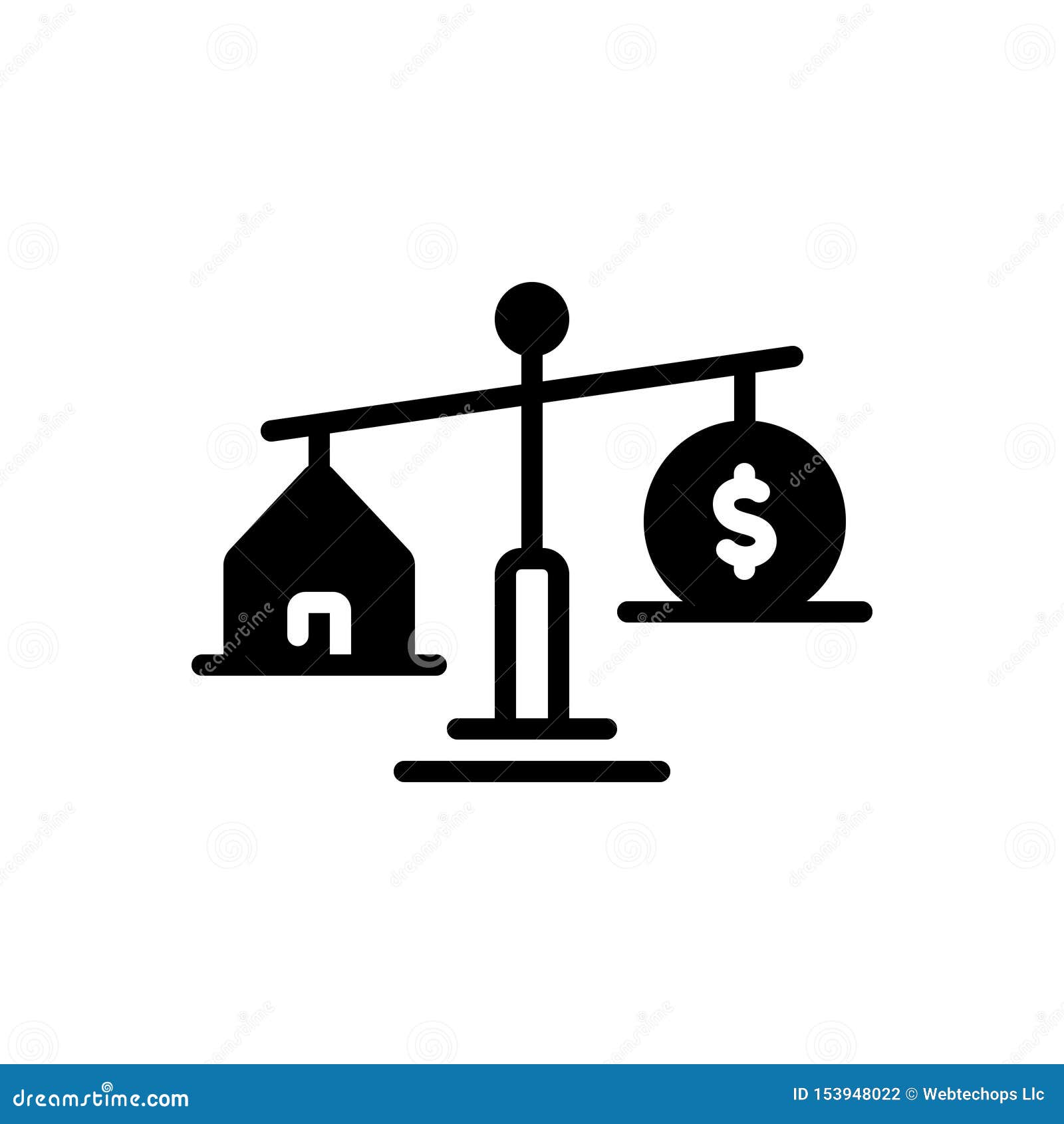 Black Solid Icon for Prevailing, Prevalent and Balance Stock Vector ...