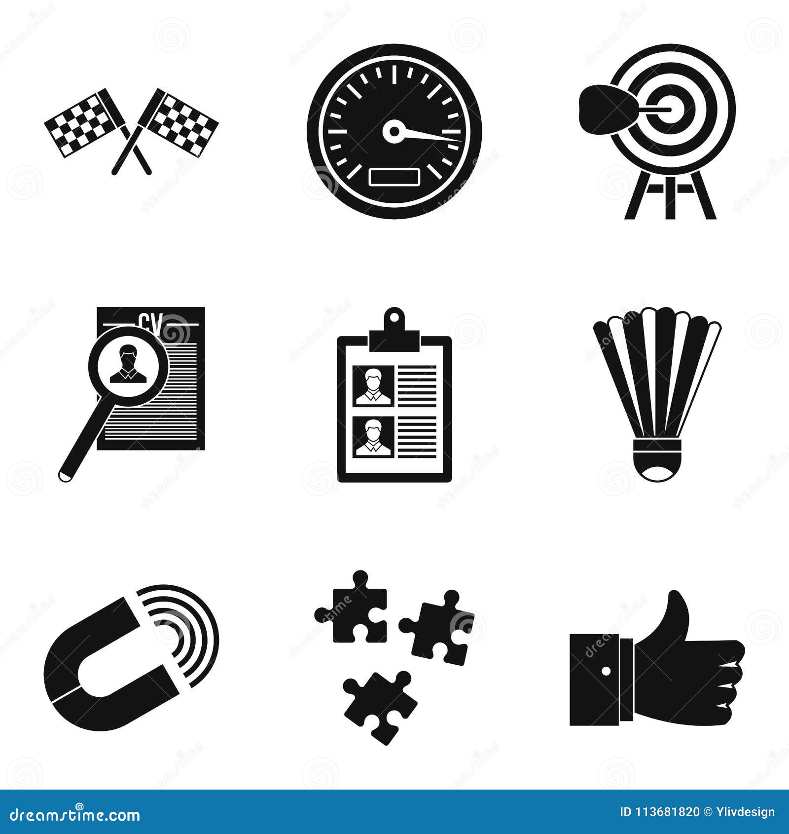 Prevalecen Los Iconos Fijados, Estilo Simple Ilustración del Vector ...