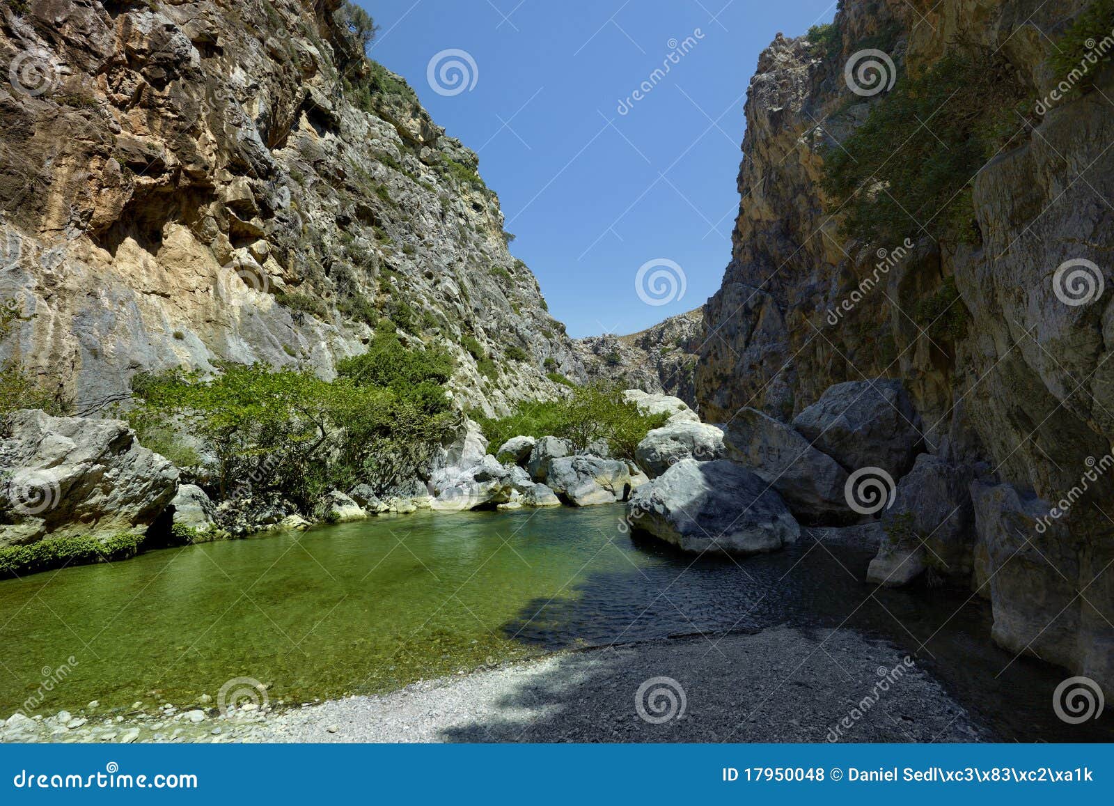 Preveli canyon stock photo. Image of beach, greece, gorge - 17950048