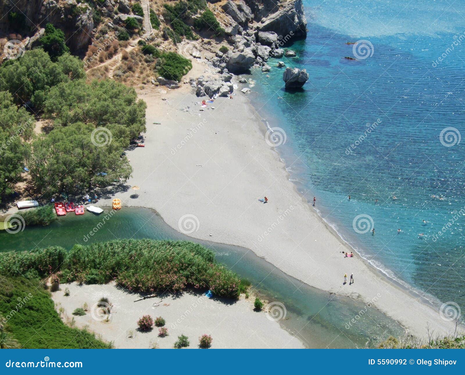 Preveli lagoon stock photo. Image of greece, crete, river - 5590992