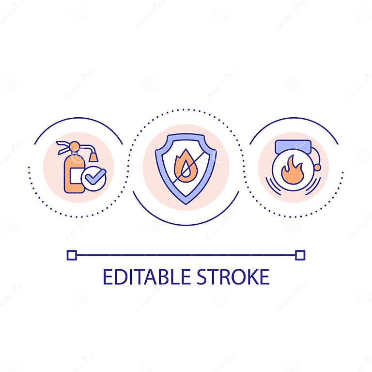 Prevent Fire Hazards Loop Concept Icon Stock Vector - Illustration of ...