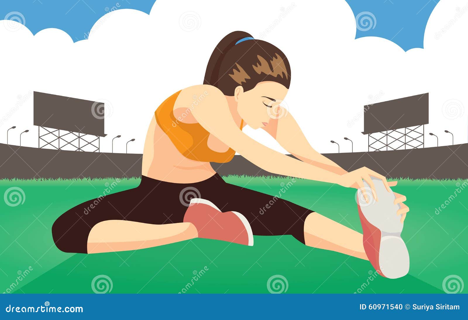 Cool Down After Workout Exercise Set Collection Cartoon Vector