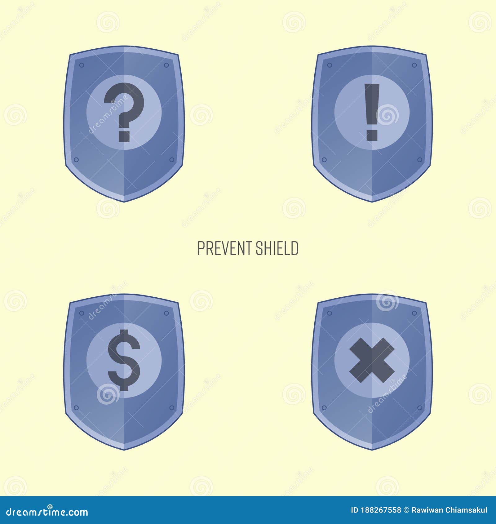 Prevent Shield Set stock vector. Illustration of loss - 188267558