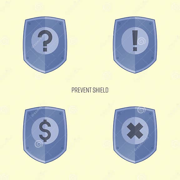 Prevent Shield Set stock vector. Illustration of loss - 188267558