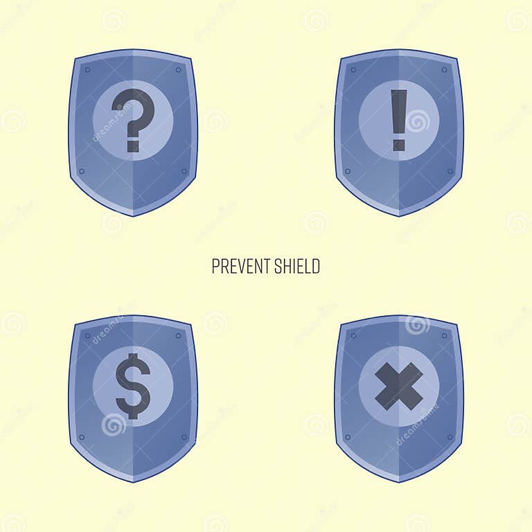 Prevent Shield Set stock vector. Illustration of loss - 188267558