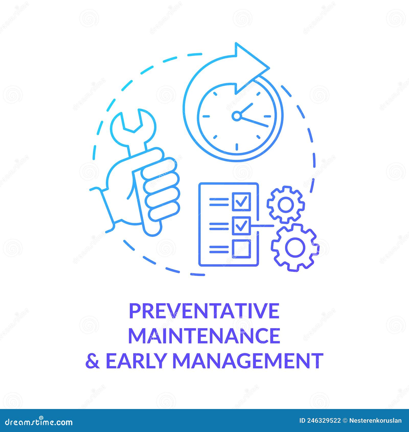 Preventative Maintenance Icon Black Color In Circle Vector Illustration ...
