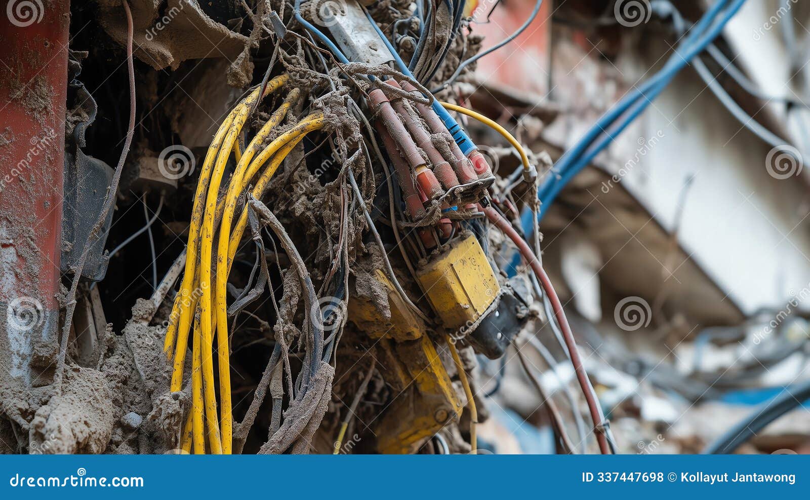 Preventing Electrocution Hazards during Building Demolition Stock Photo ...