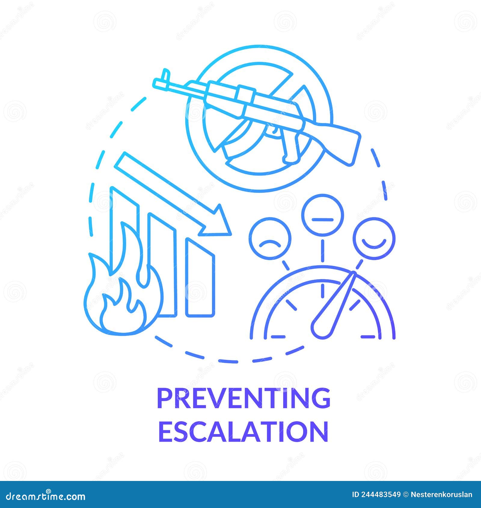 Escalation Blue Neon Icon. Simple Element Illustration From Map And ...