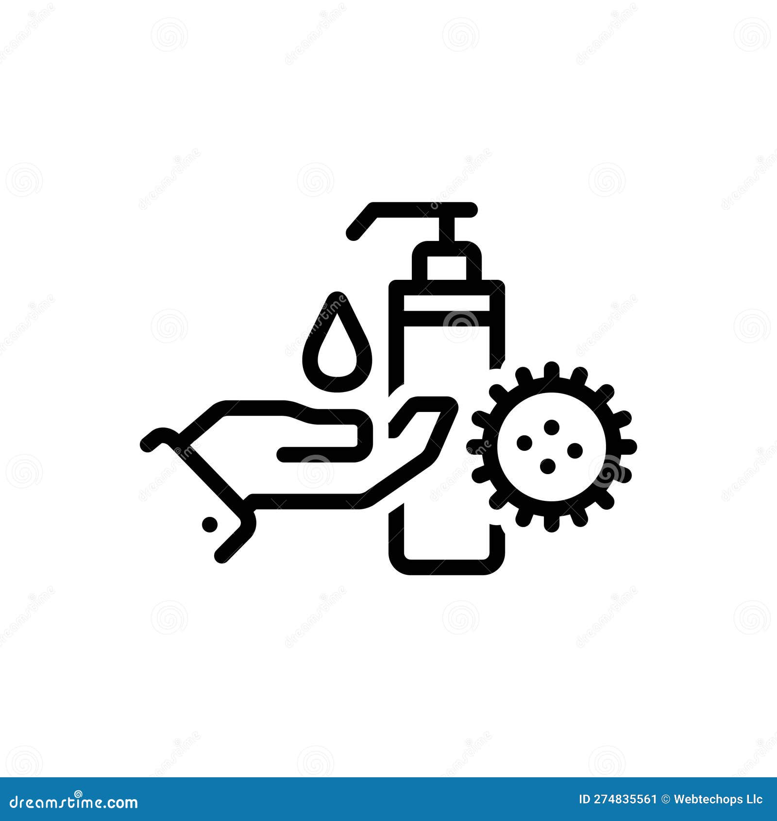 Black Line Icon for Preventing, Disinfect and Hygienic Stock Vector ...