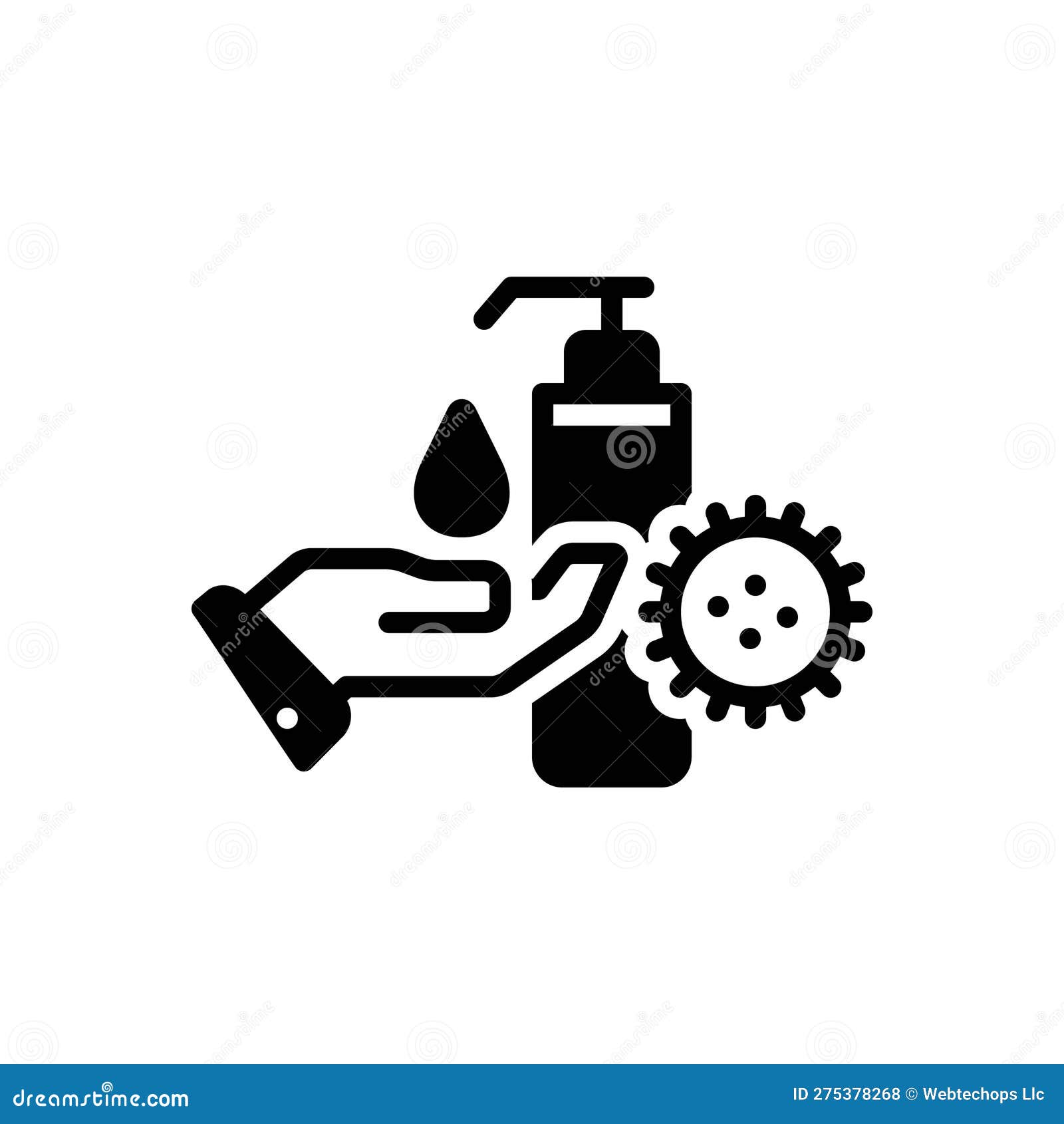 Black Solid Icon for Preventing, Disinfect and Hygienic Stock Vector ...