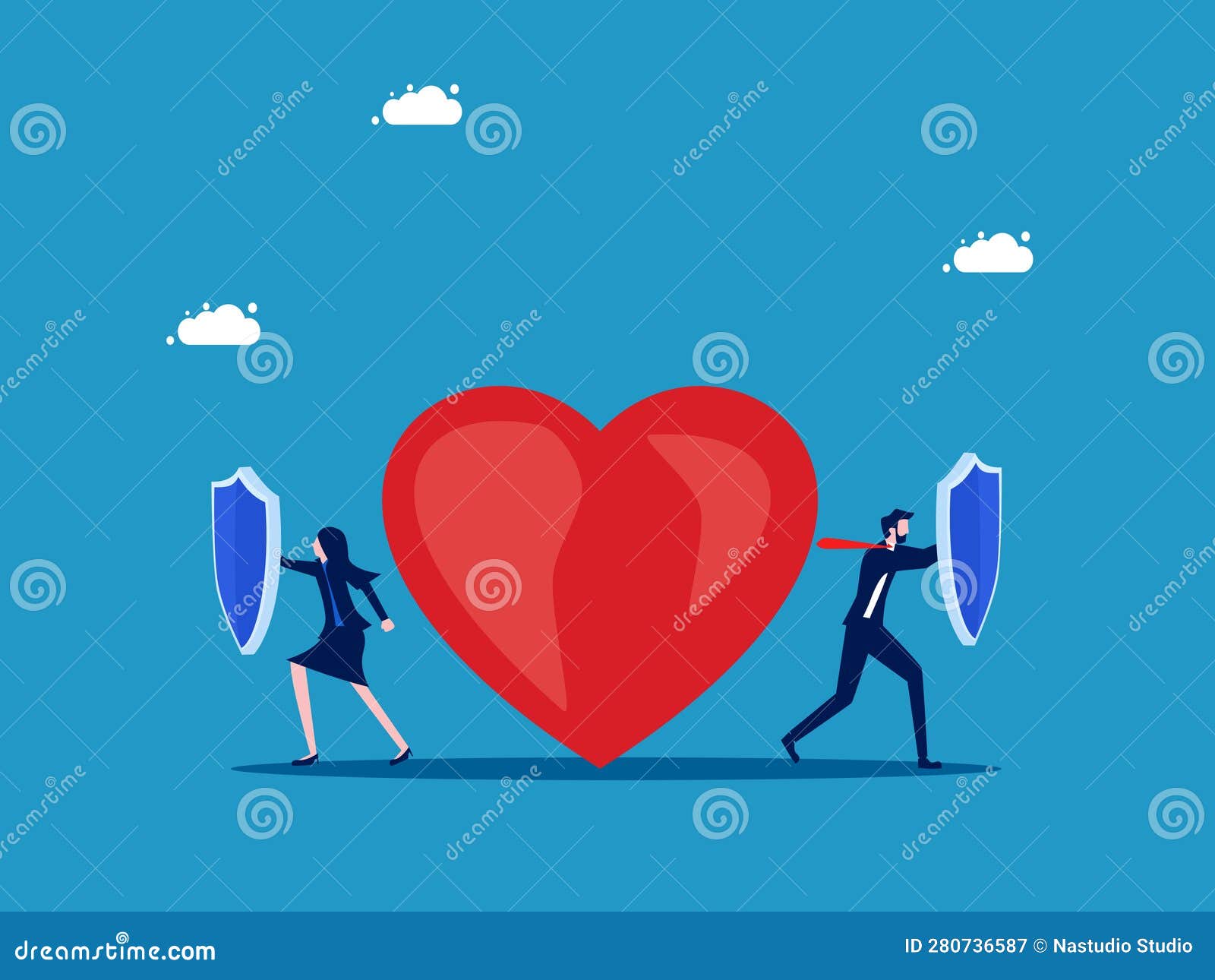 Preventing Things that Affect the Mind. Businessman Team Holding a ...