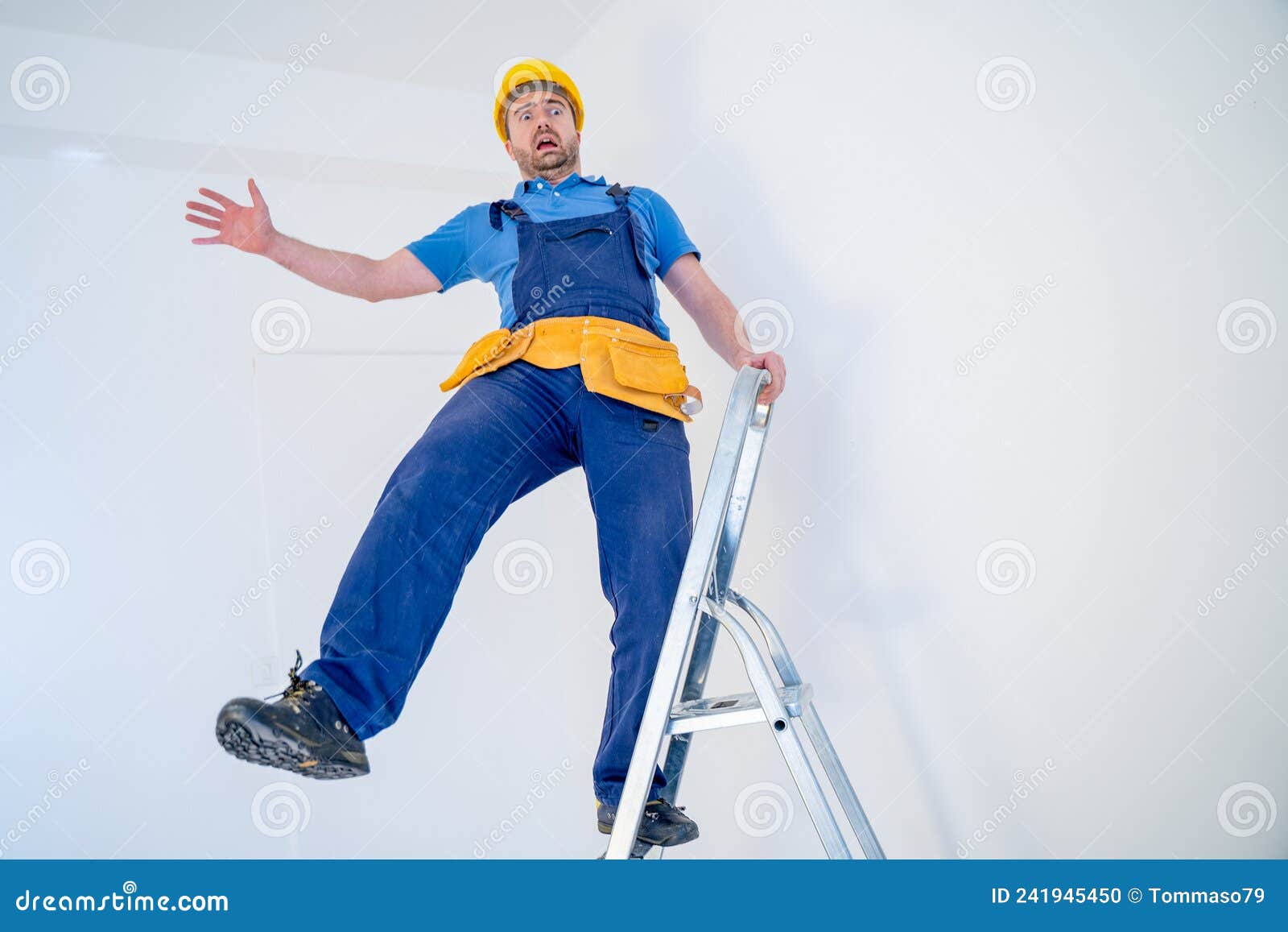 Prevention Concept about on the Job Injury, Worker Falling Down Stock ...