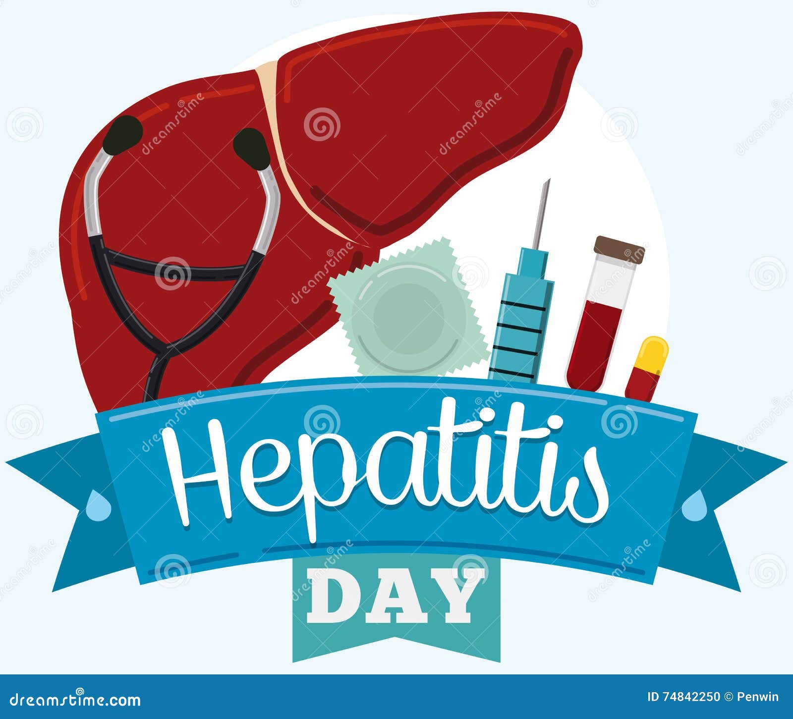 Prevention and Control Tools Kit, Commemorating Hepatitis Day, Vector ...