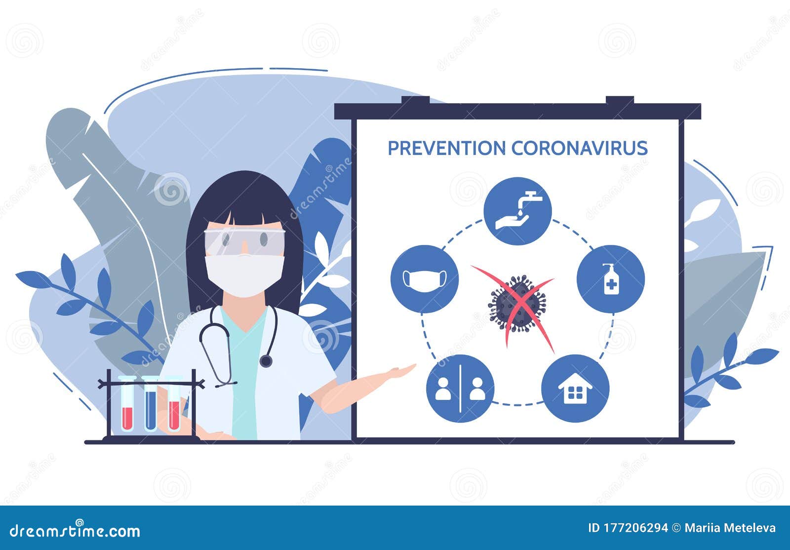 Prevention Coronavirus Infection. Stop the Spread of the Virus Stock ...