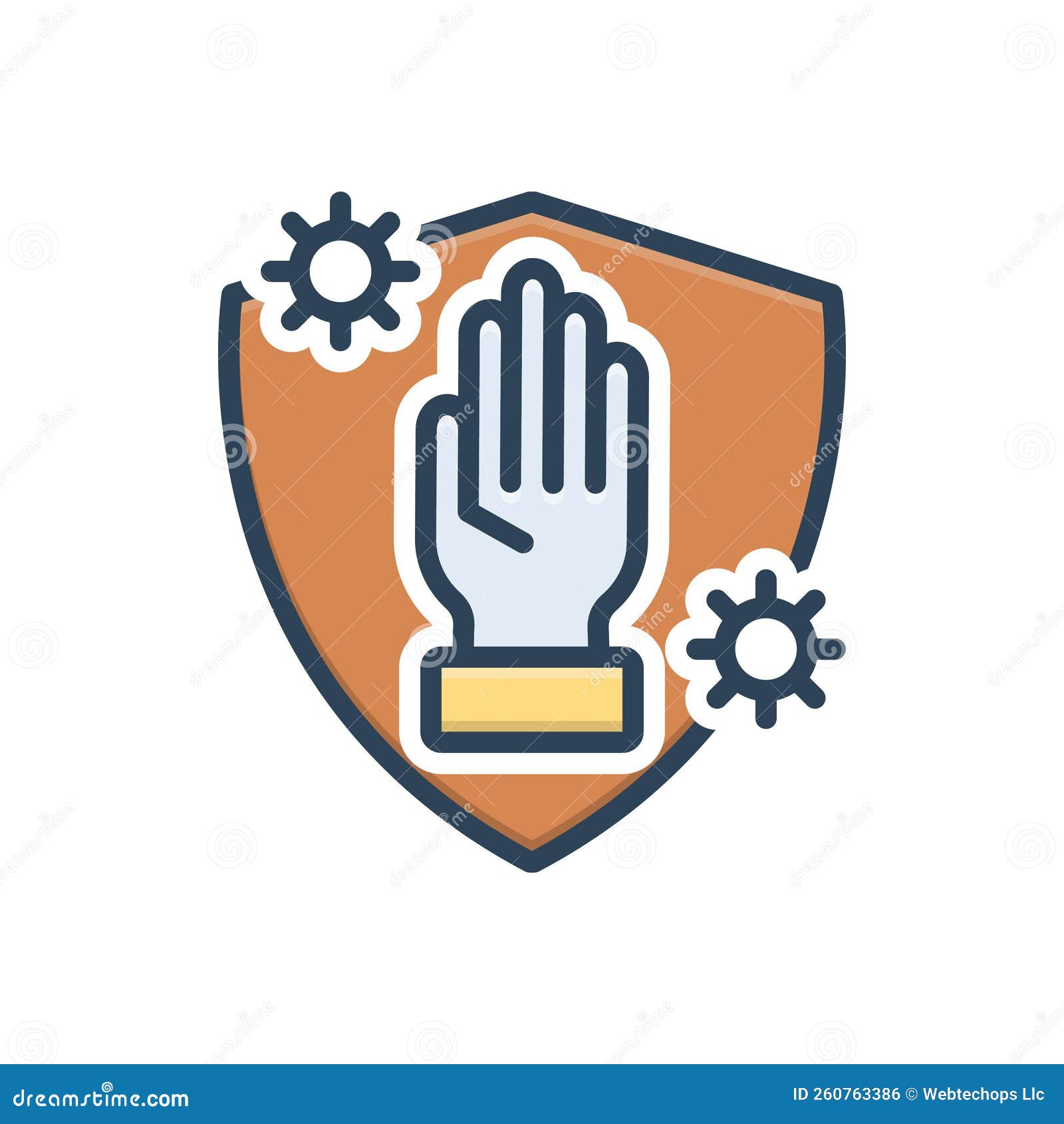 Color Illustration Icon for Prevention, Stopover and Infection Stock ...