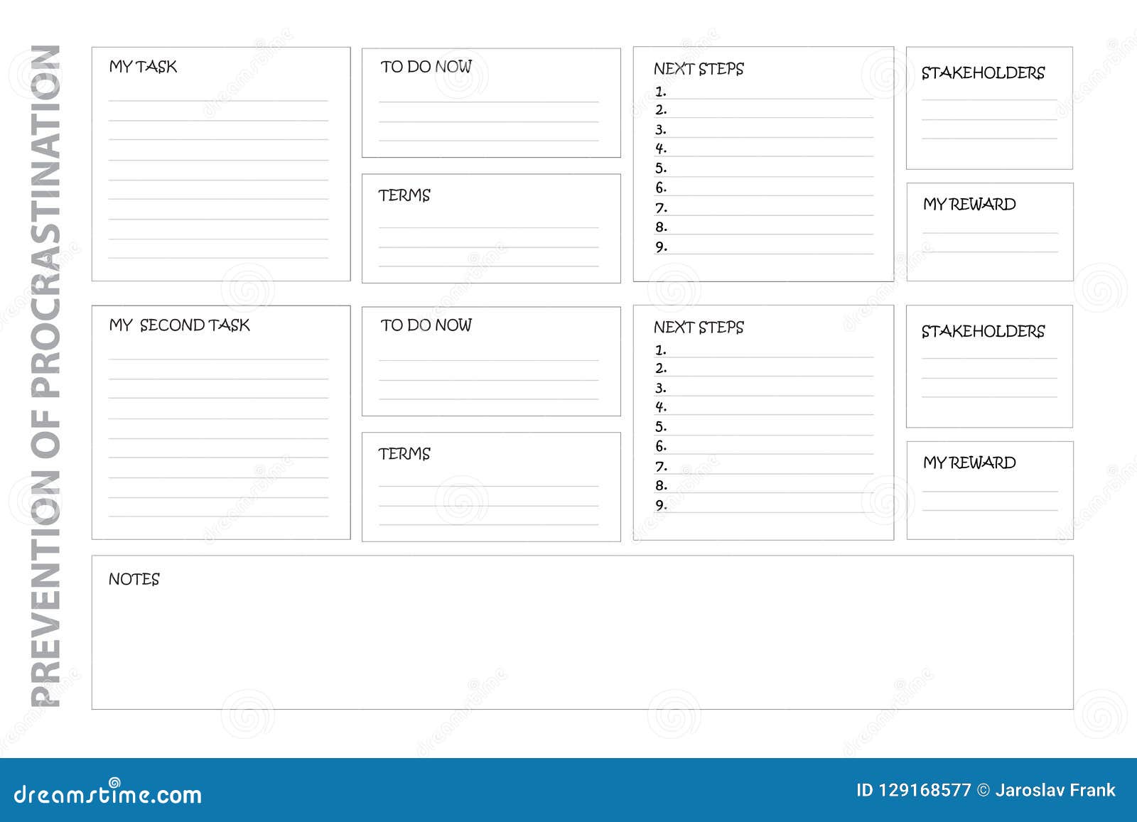 Prevention of Procrastination Blank Template Vector Stock Vector ...