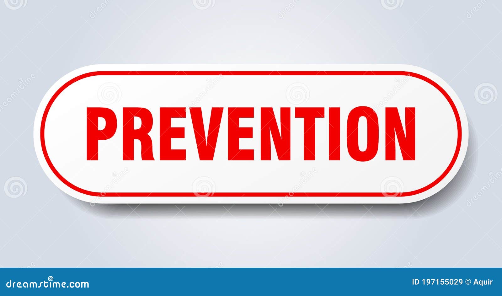 Prevention Sign. Rounded Isolated Button. White Sticker Stock Vector ...