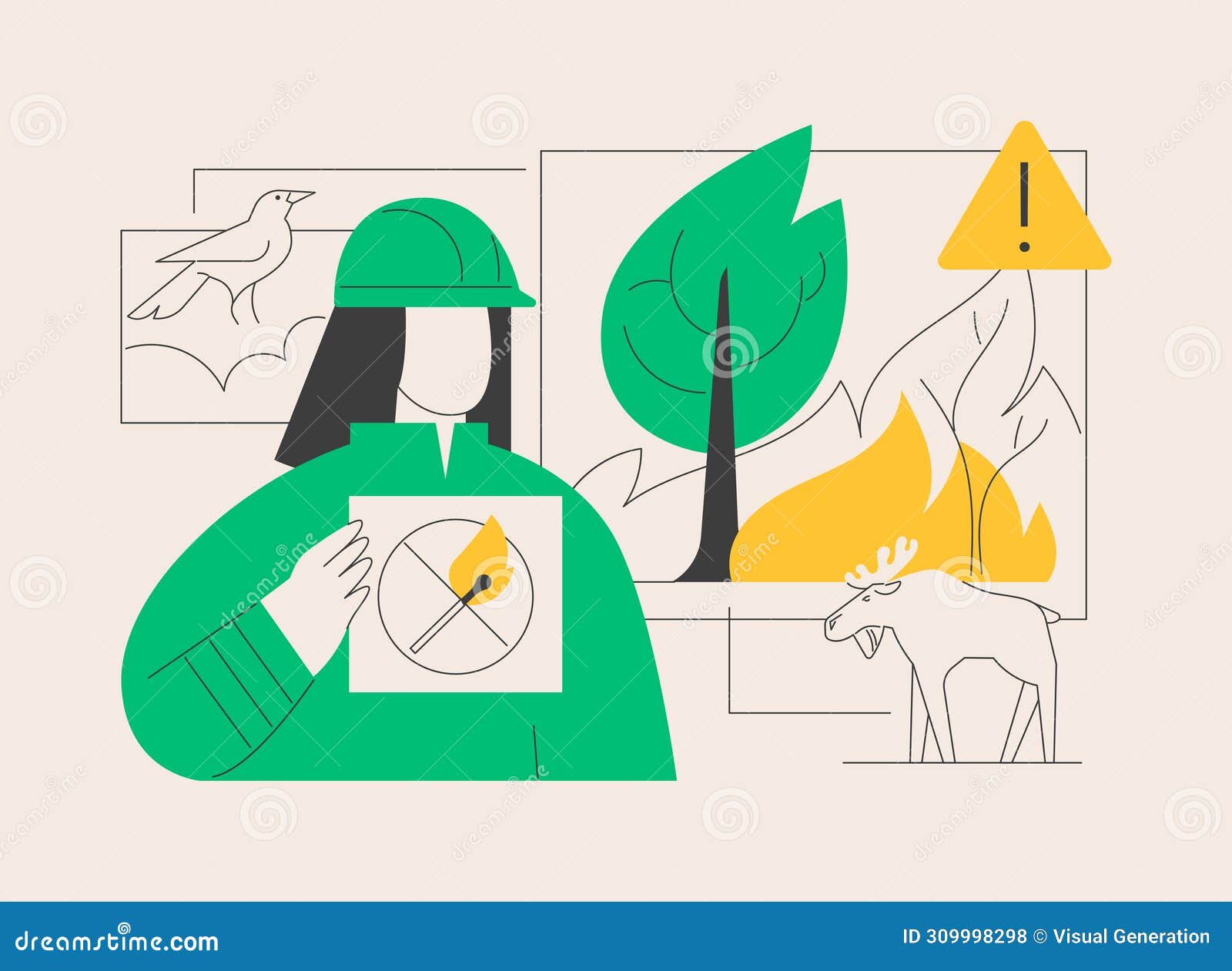 Prevention of Wildfire Abstract Concept Vector Illustration. Stock ...