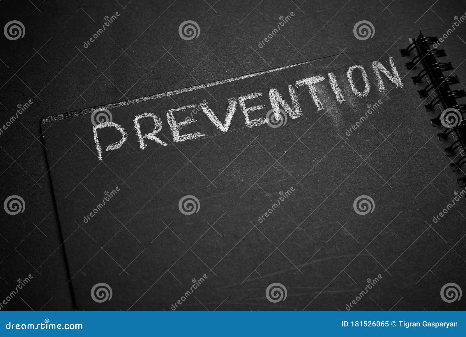 Prevention Word Written on a Notepad with Blank Space. Blank Black ...