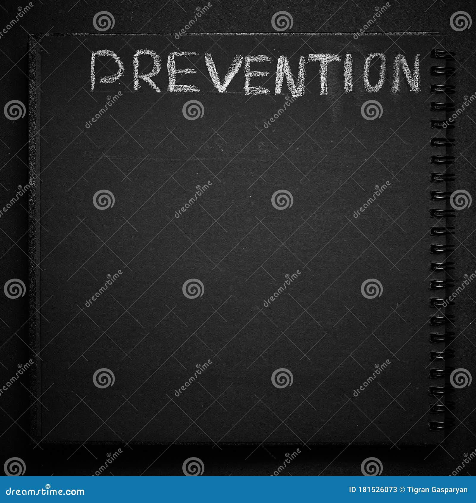 Prevention Word Written on a Notepad with Blank Space. Blank Black ...
