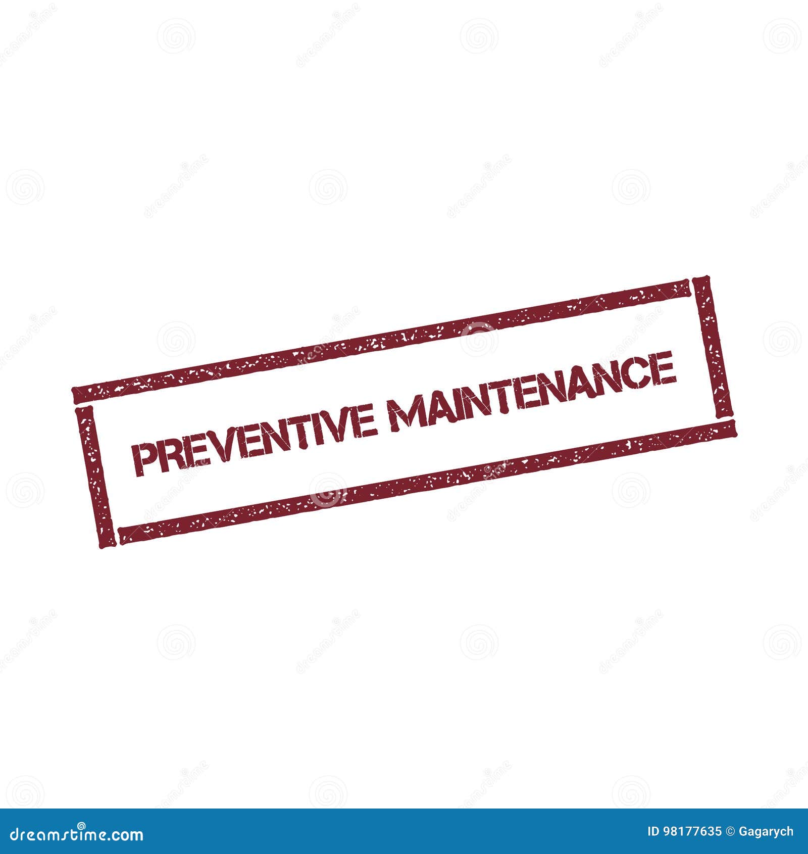 Preventive Maintenance Rectangular Stamp. Stock Vector - Illustration ...