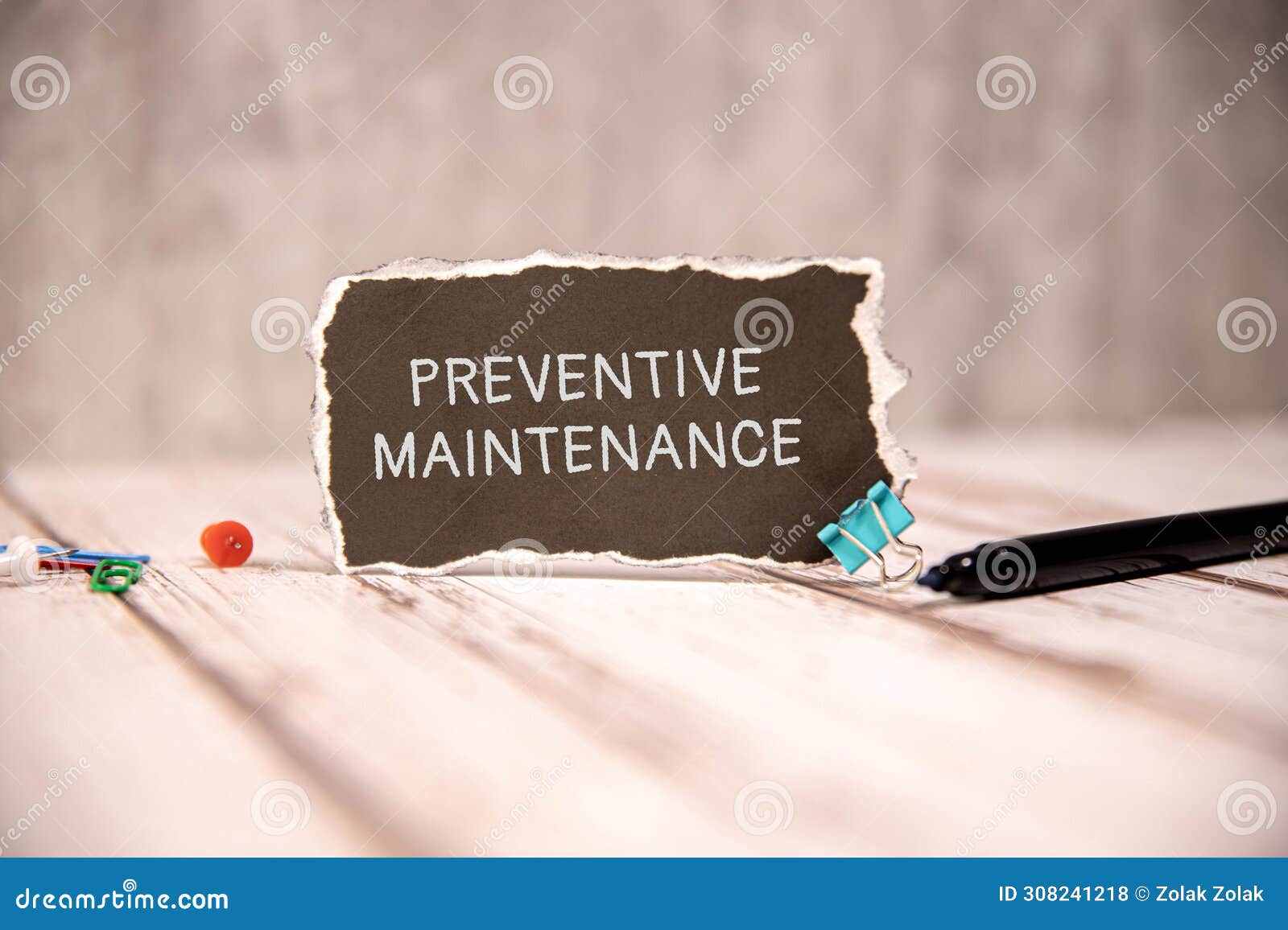 Preventive Maintenance Text Written on a Notebook with Pencils Stock ...