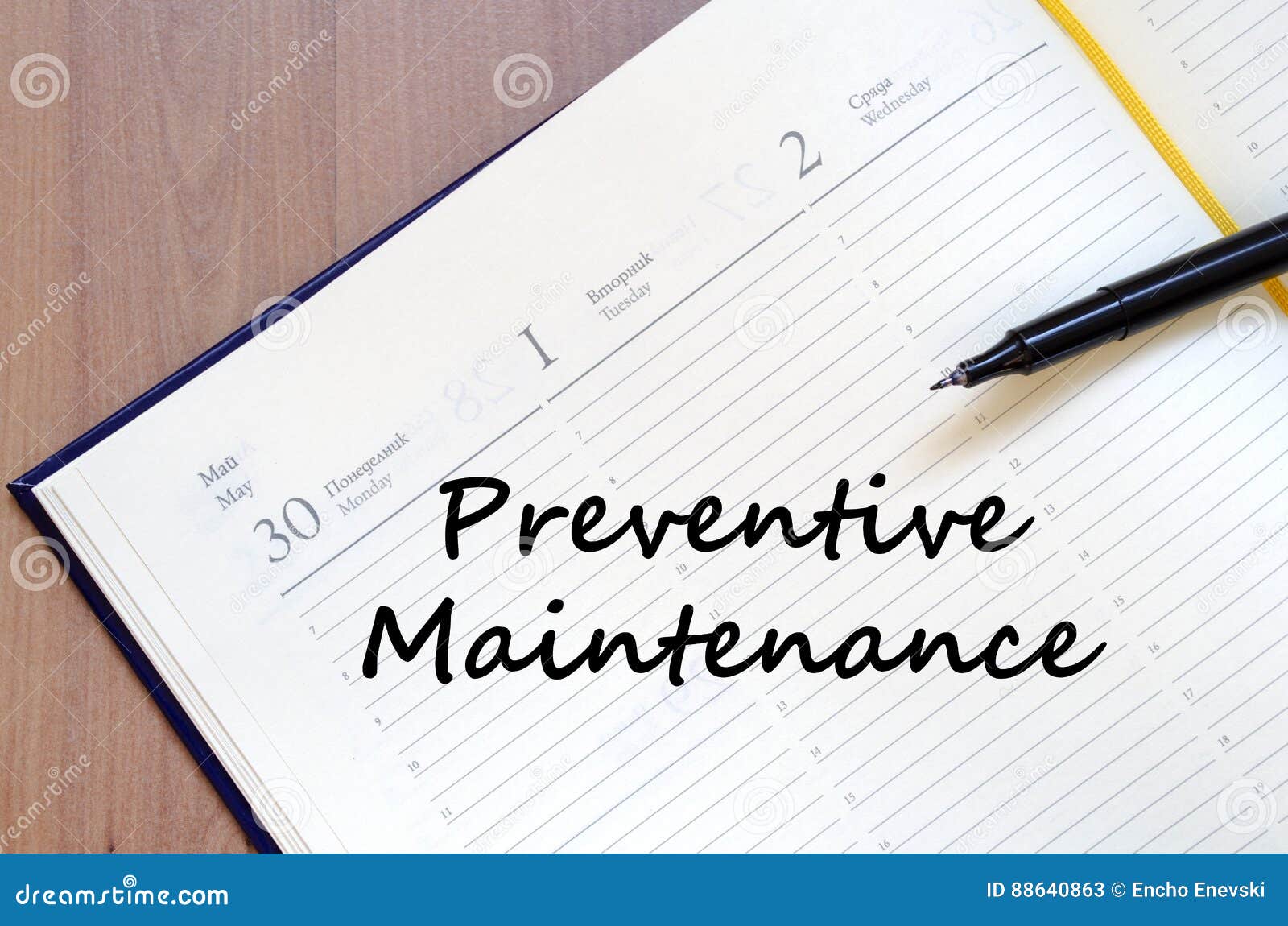 Preventive Maintenance Write on Notebook Stock Image - Image of ...