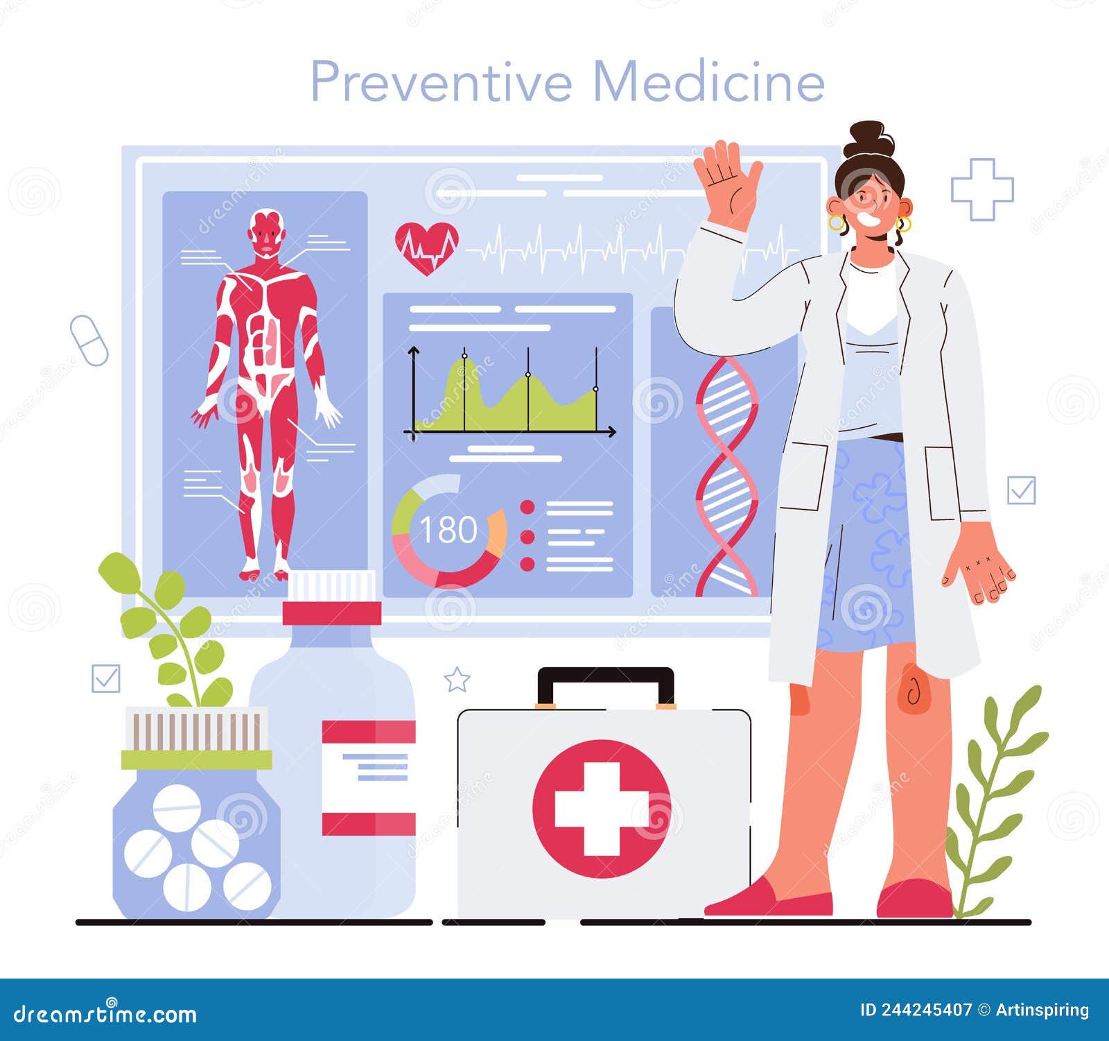 Regular Health Checkups Linear Icon Vector Illustration Cartoondealer