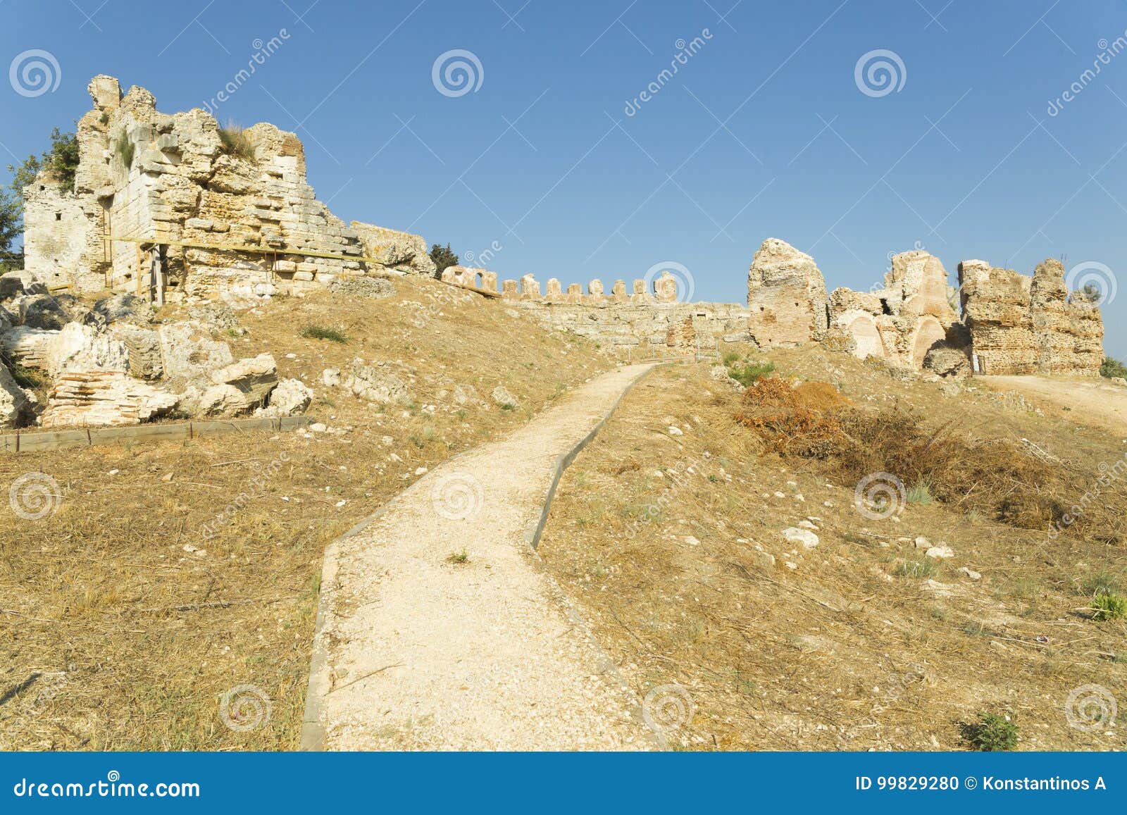 Preveza Nikopolis Ancient Roman Theater Stock Photo - Image of grass ...