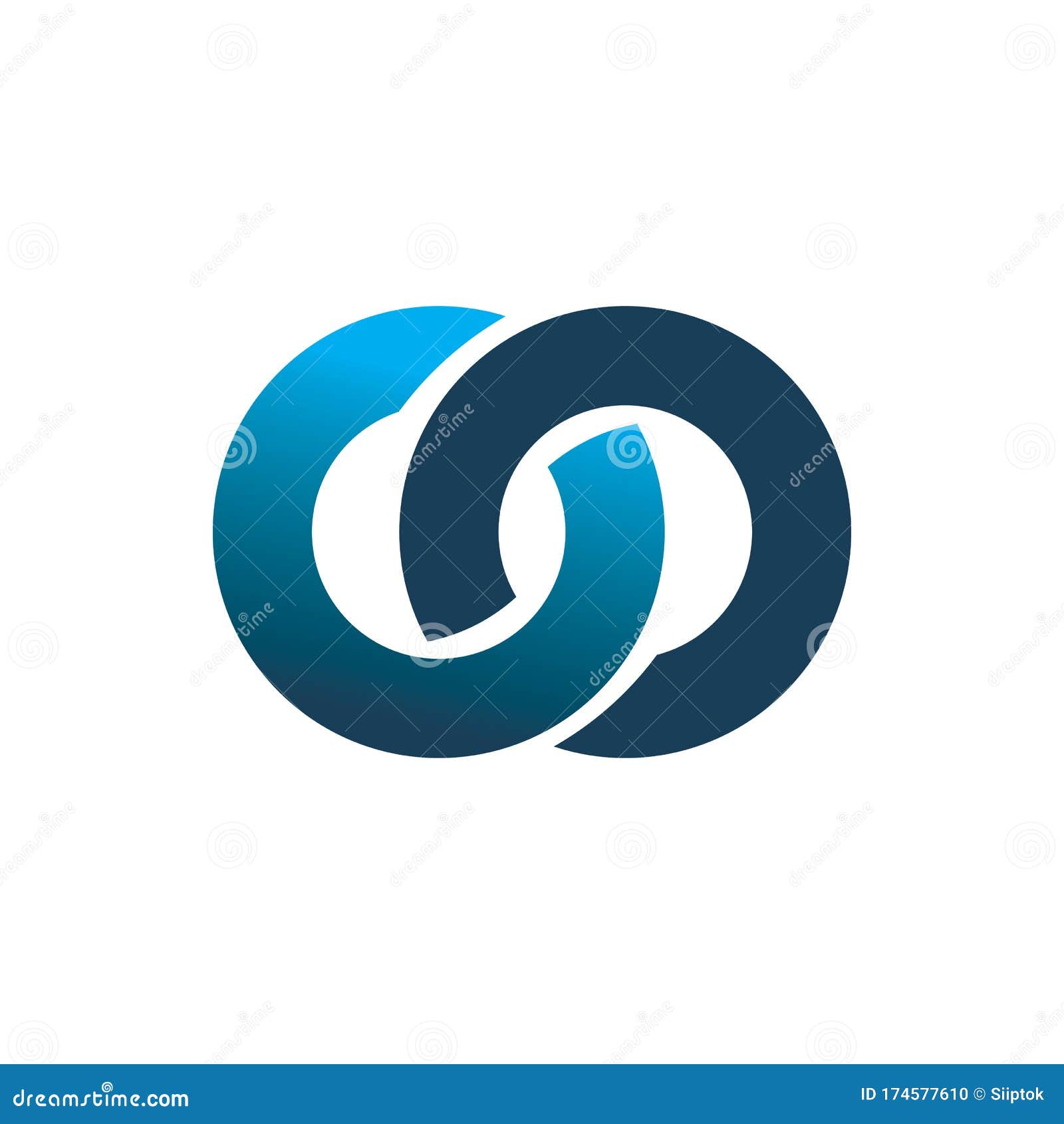 Modern Circle Blue Color Infinity Chain Logo Design Stock Vector ...