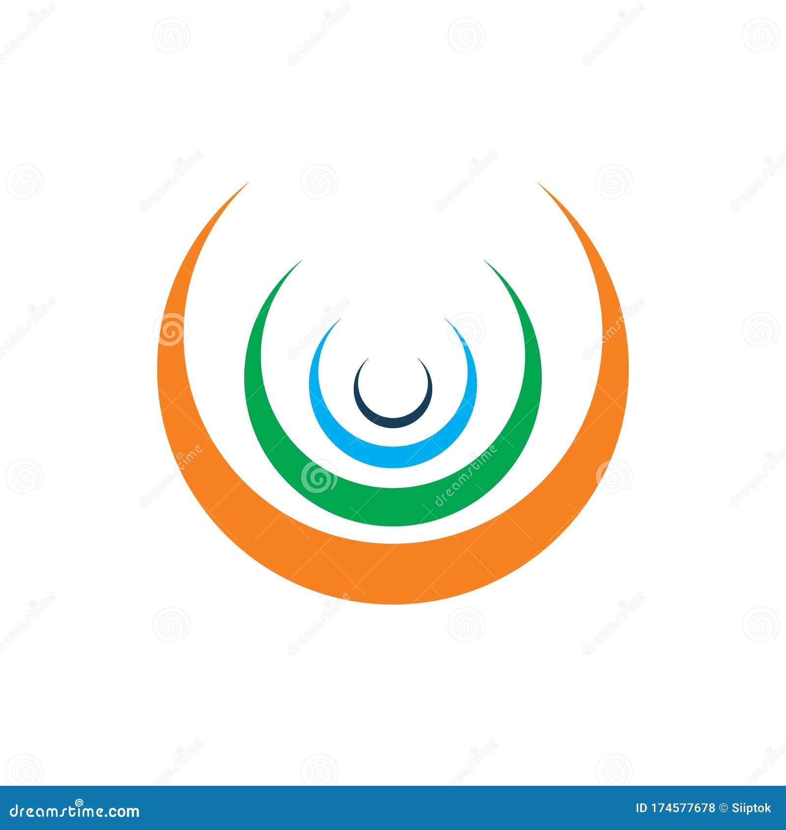 Creative Color Circle Moon Line Art Group Logo Design Stock Vector ...