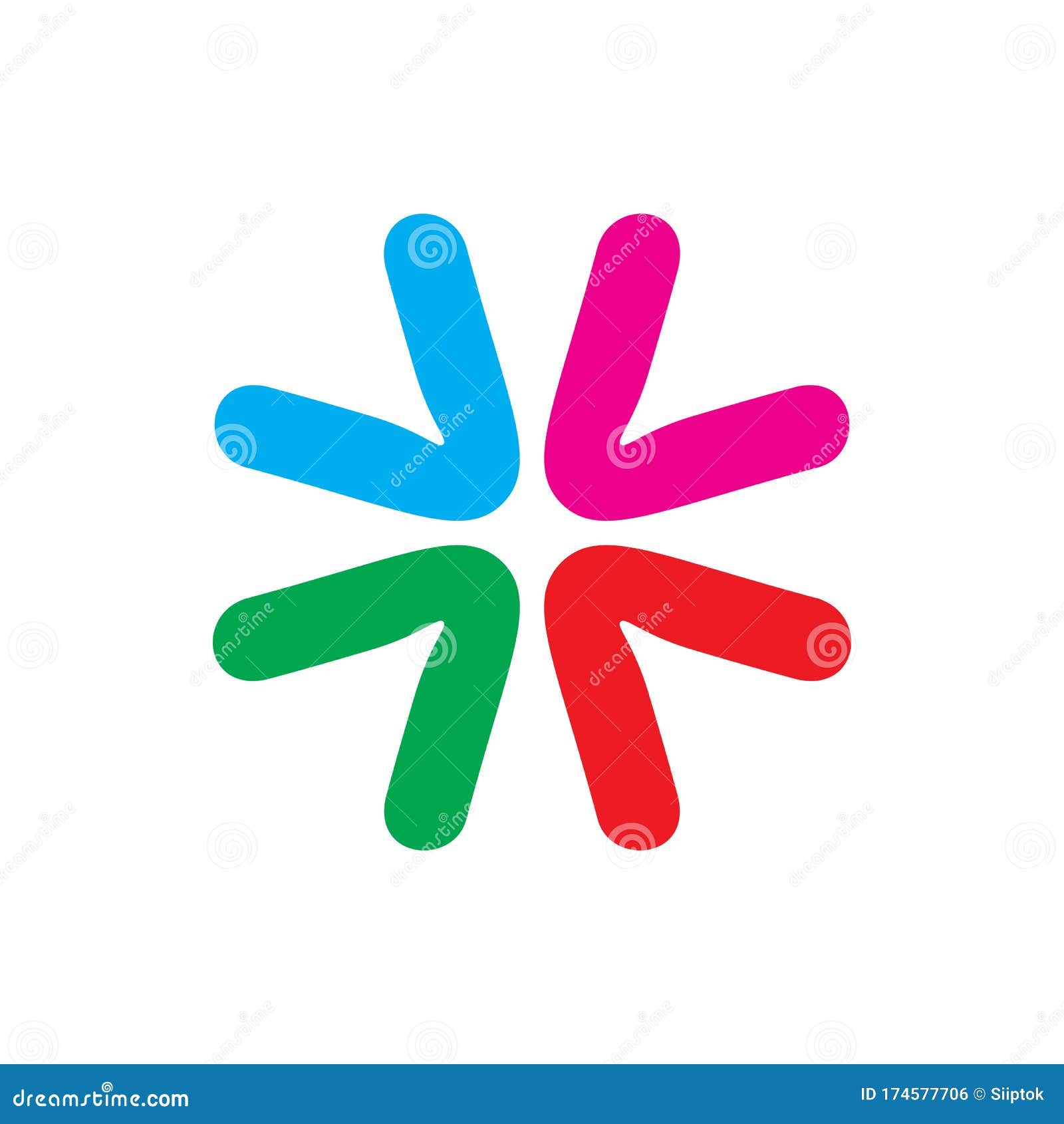 Creative Multi Color Circle Arrow Corner Center Logo Design Stock ...