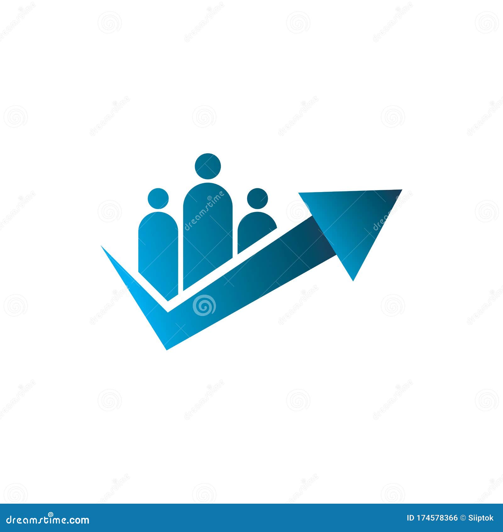 Blue People Team Member Chart Arrow Logo Design Stock Illustration ...