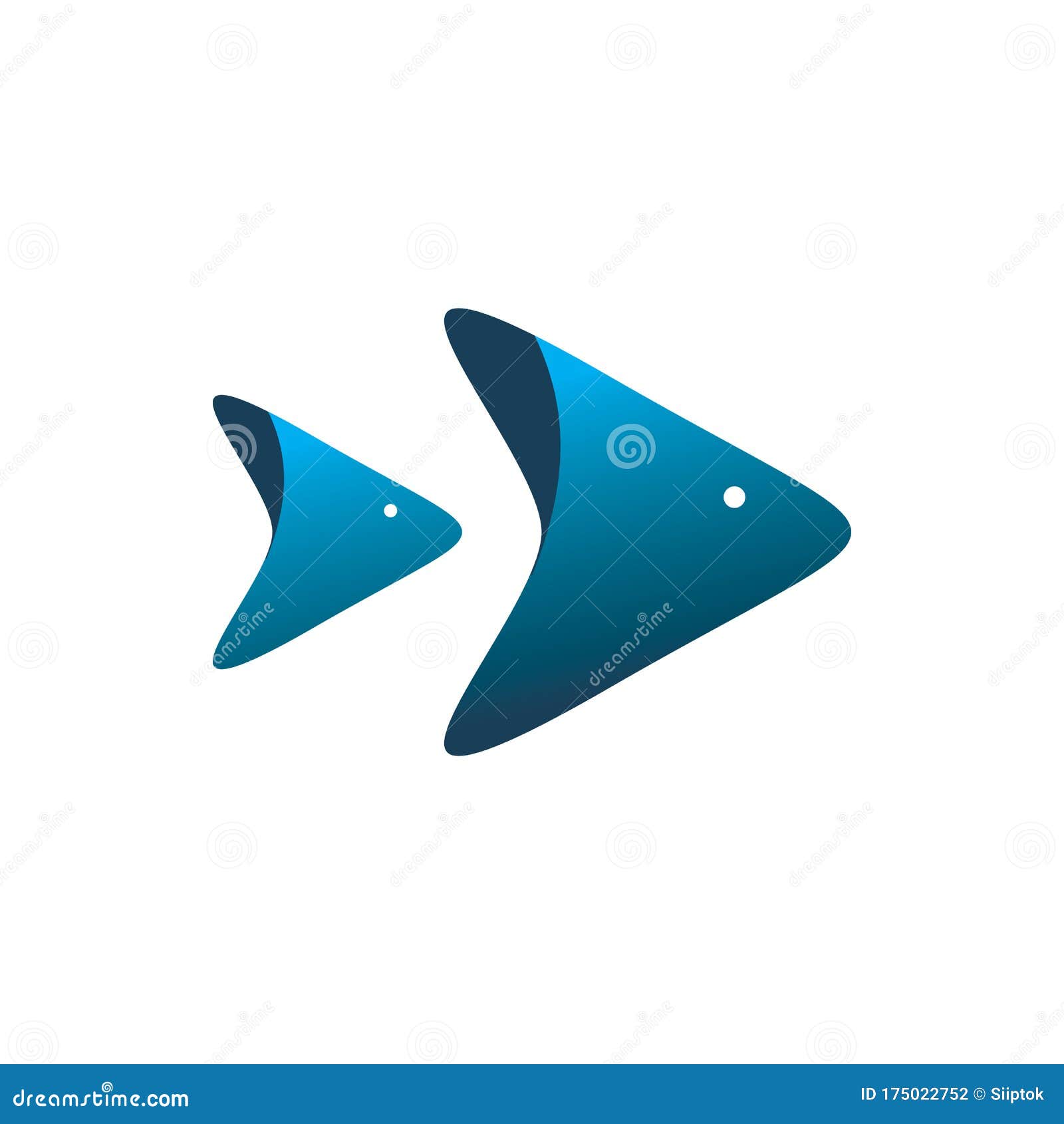 Blue Fish Triangle Arrow Group Color Logo Design Stock Vector ...