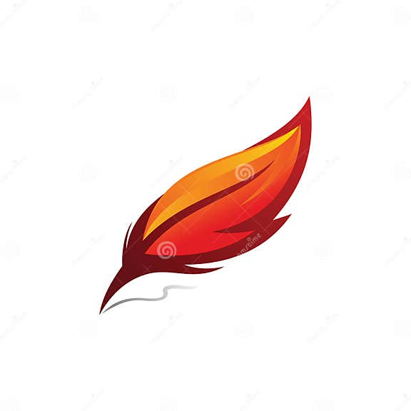 Red feather logo design stock illustration. Illustration of pattern ...