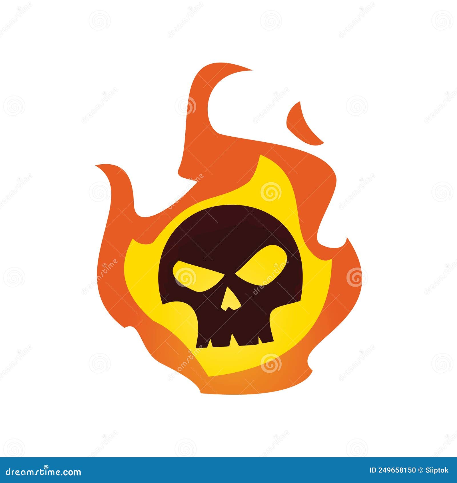 Fire Flame Skull Logo Design Stock Illustration - Illustration of design, bone: 249658150