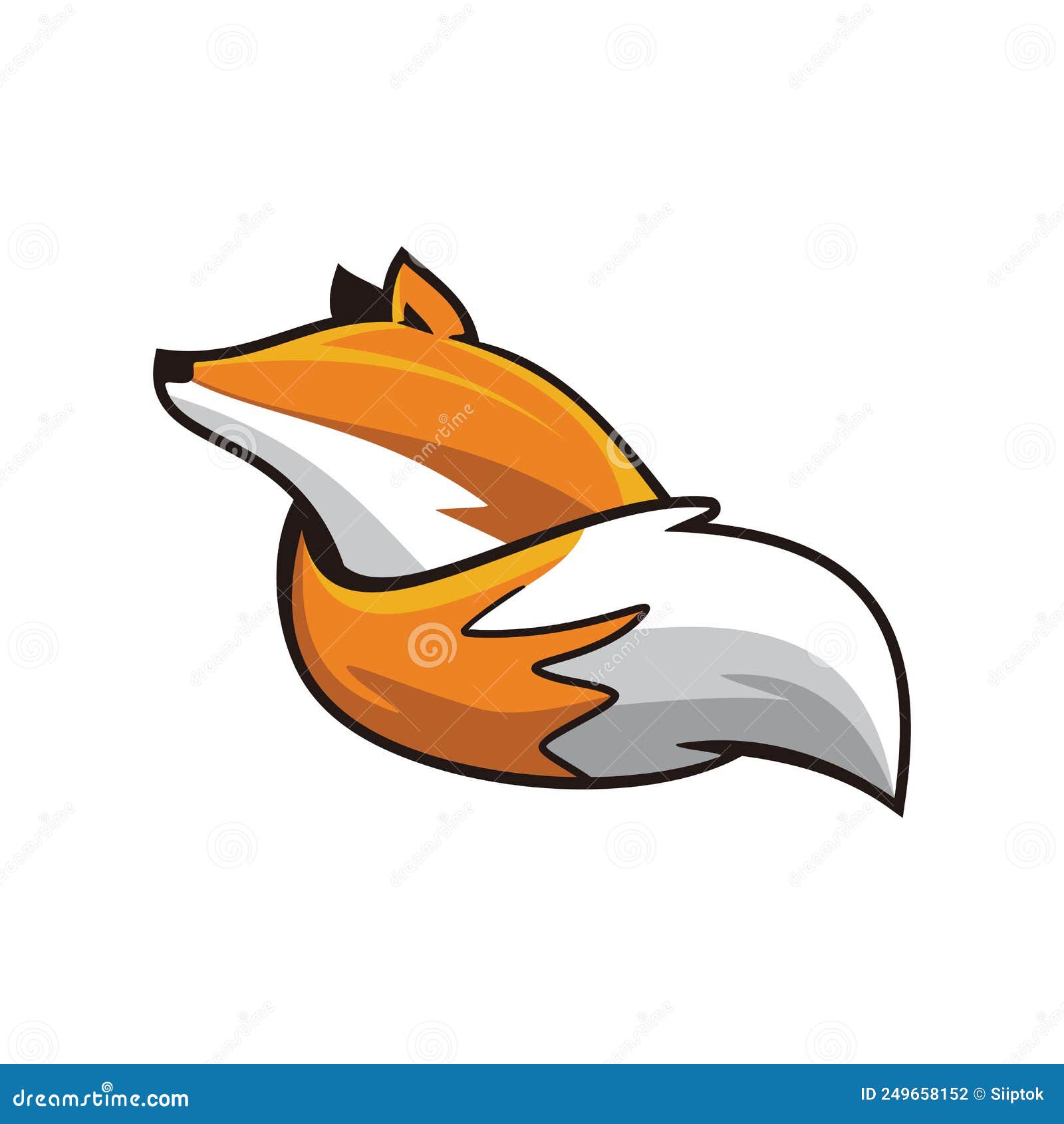 Fox tail logo design stock illustration. Illustration of logo - 249658152