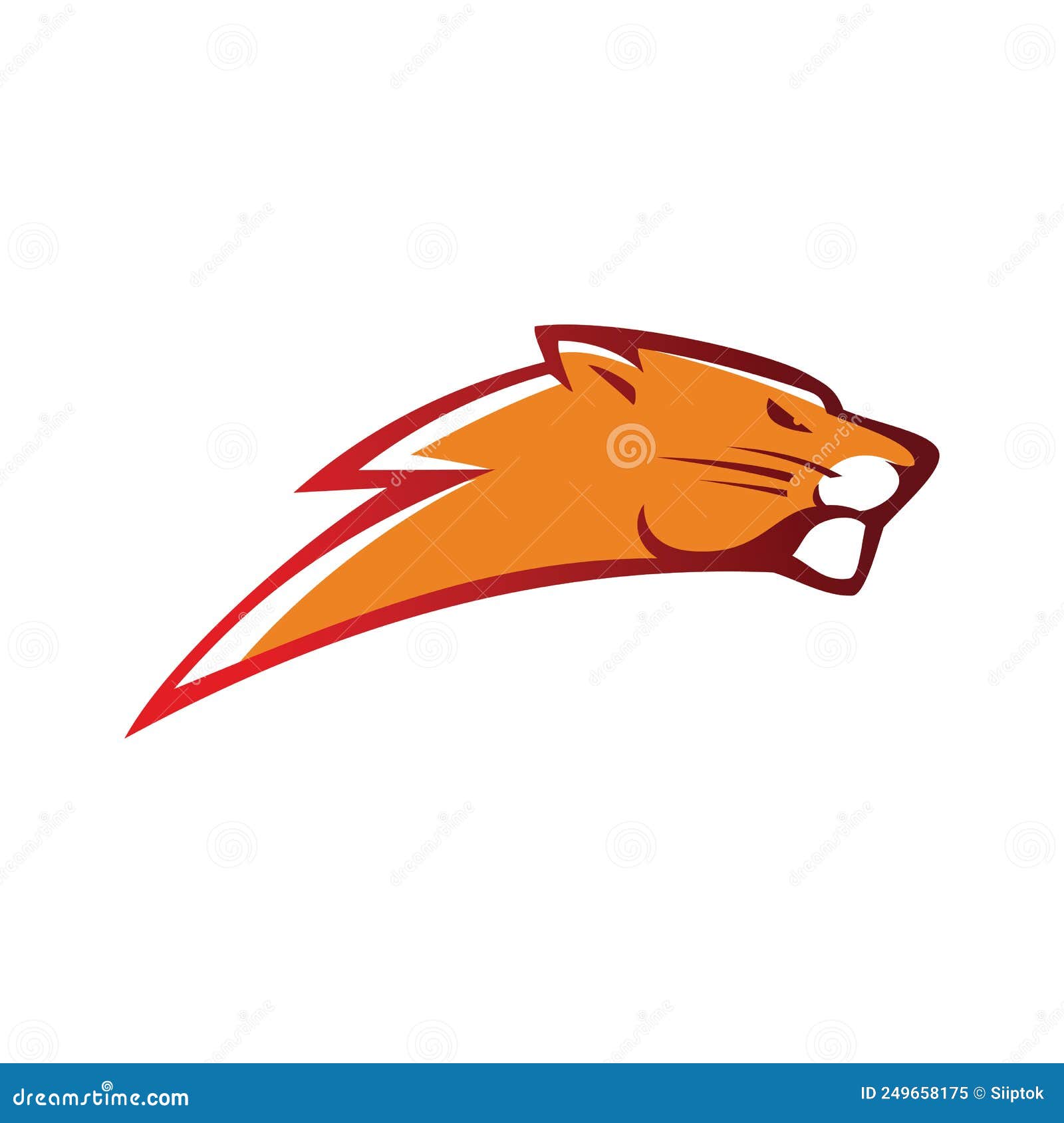 Lightning Speed Puma Tiger Logo Design Stock Illustration ...