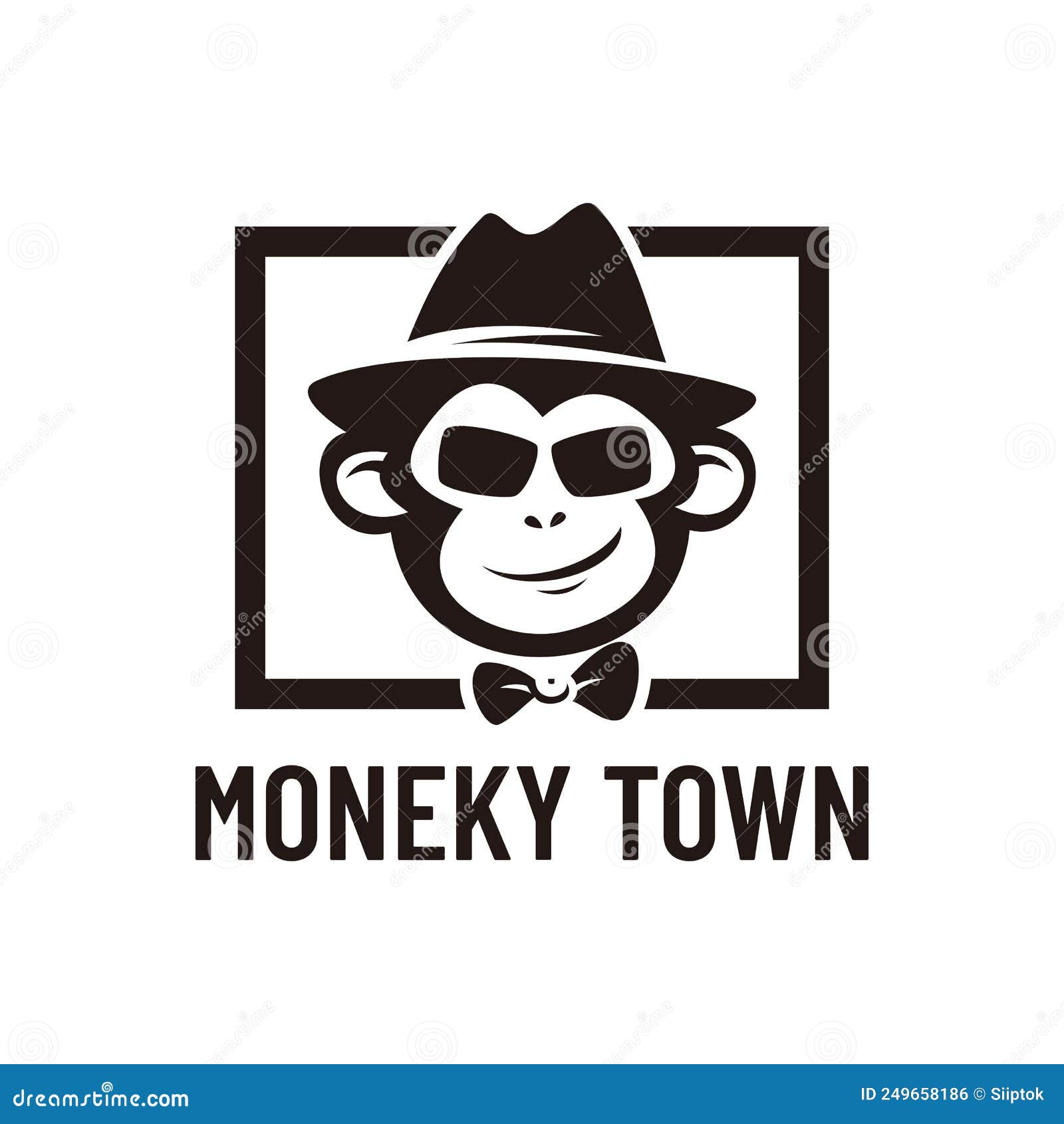 Monkey style logo design stock illustration. Illustration of fashion - 249658186