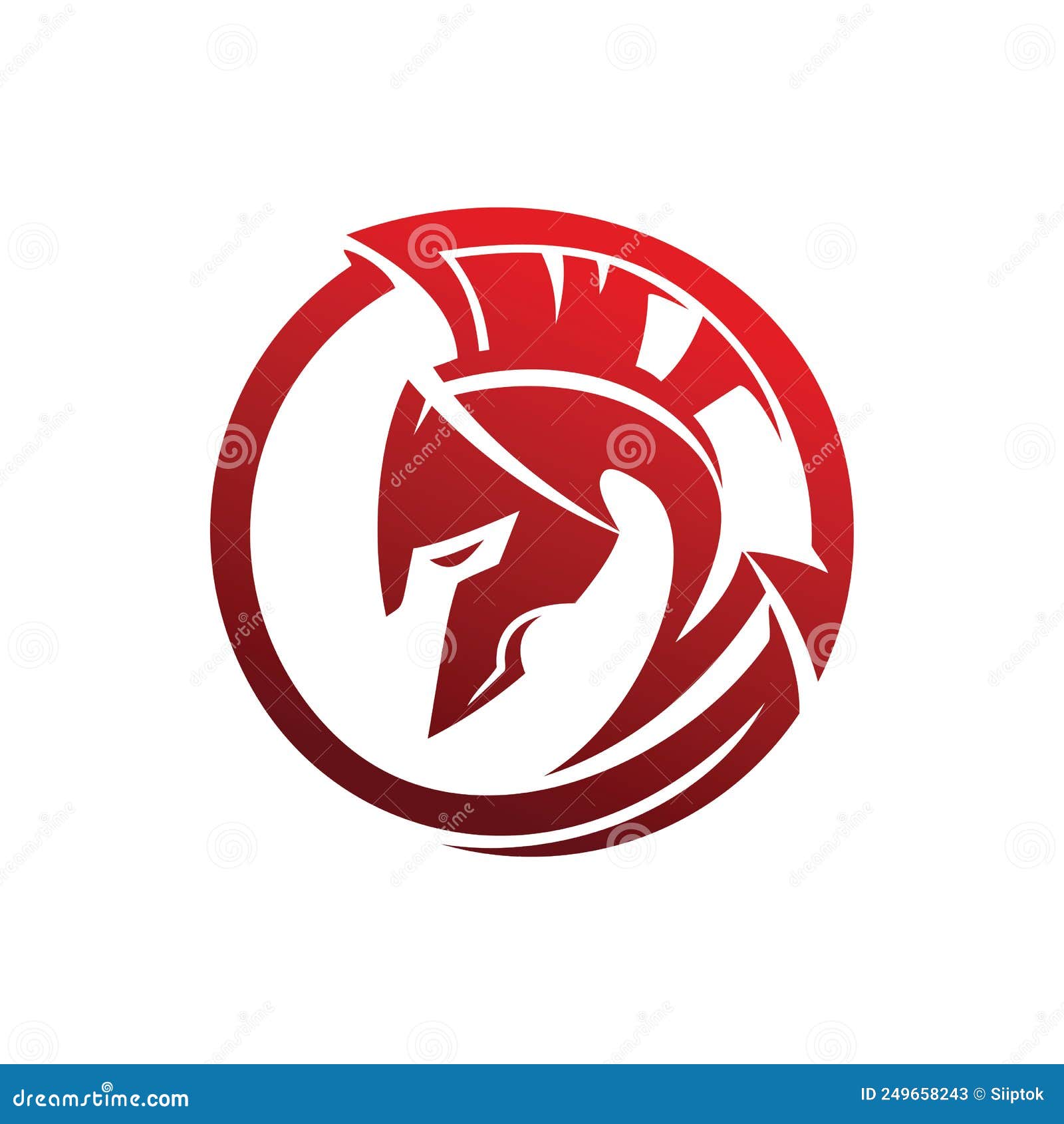 Red Circle Spartan Logo Design Stock Illustration - Illustration of ...