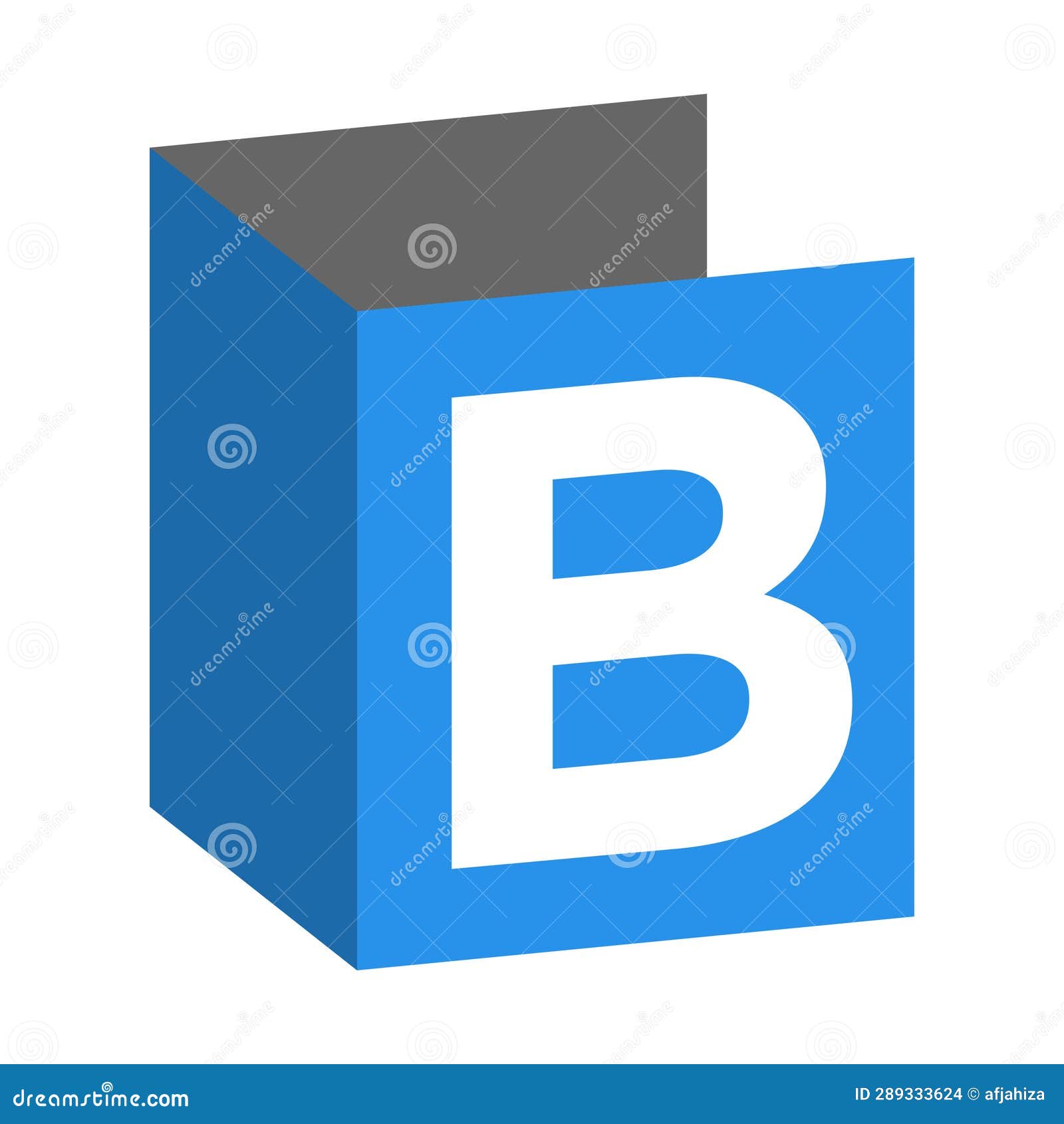 B Letter Open Box Logo Template Stock Illustration - Illustration of ...