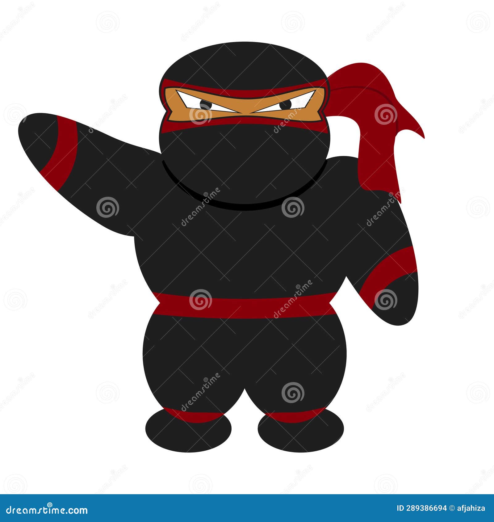 Fat Ninja Welcome Cartoon Character Stock Vector - Illustration of ...