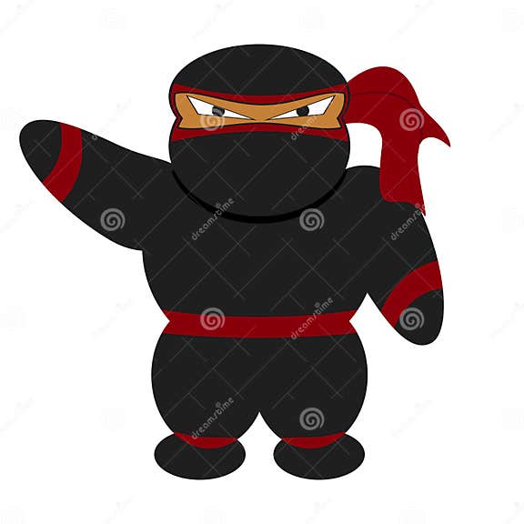 Fat Ninja Welcome Cartoon Character Stock Vector - Illustration of ...