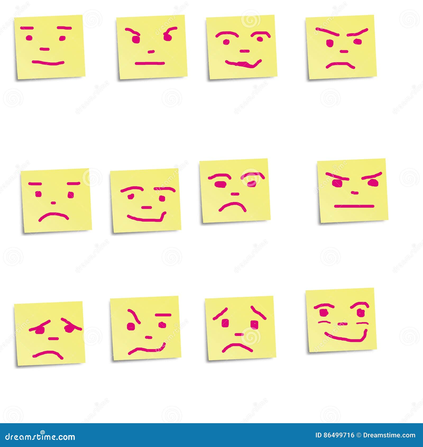 Preview the Emotions on the Stickers Stock Vector - Illustration of ...