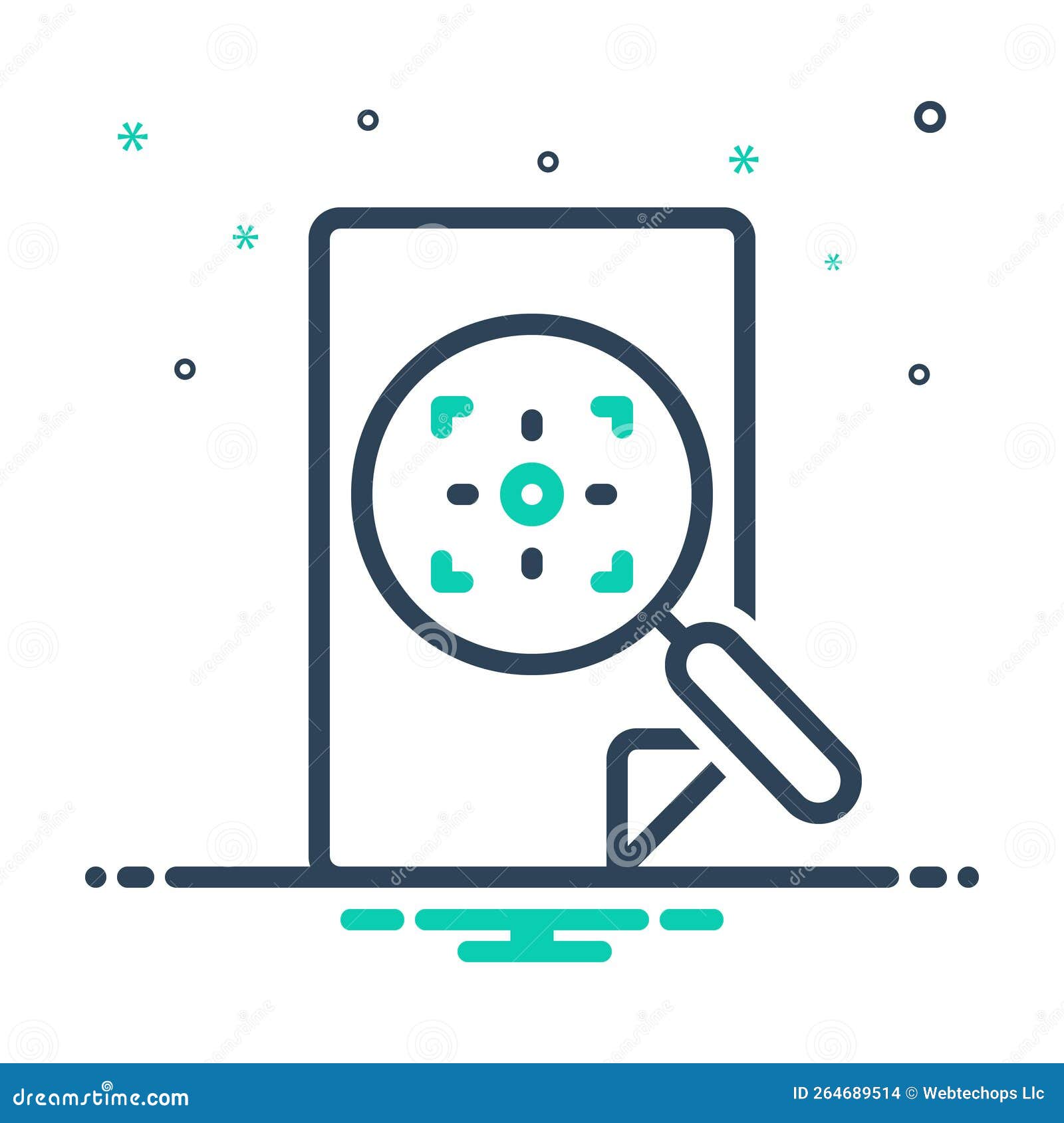 Document With Magnifier And Checkmark Icon Vector Illustration ...