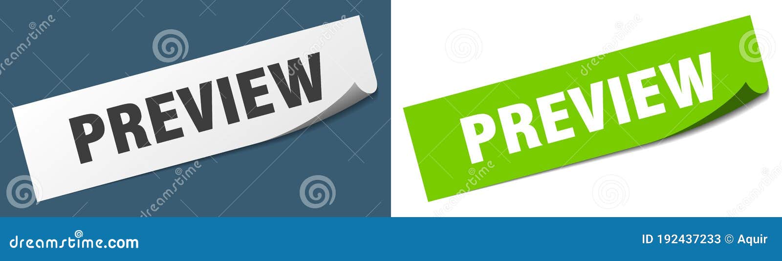 Preview Sticker. Preview Sign Set Stock Vector - Illustration of page ...
